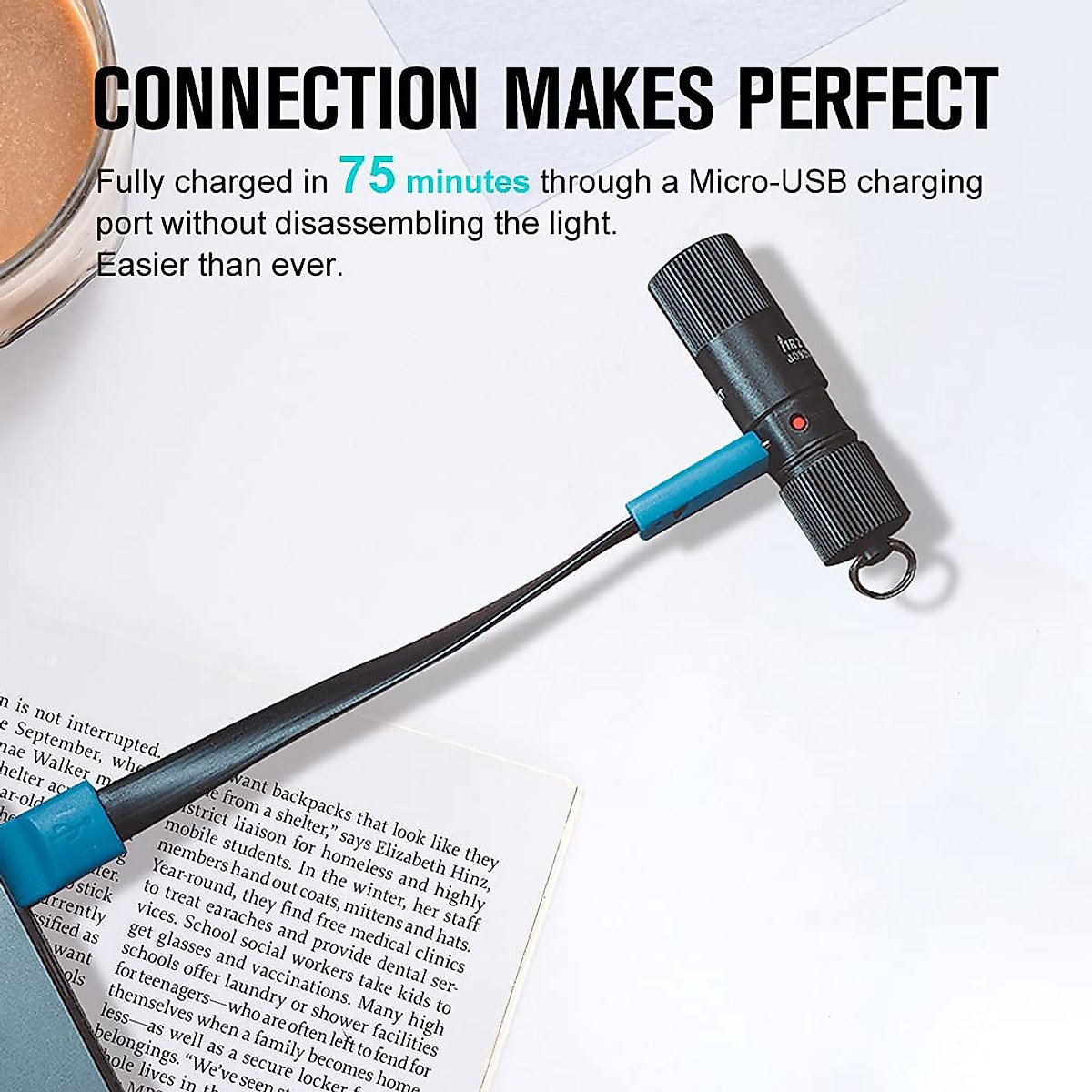 OLIGHT i1R 2 EOS 150 Lumens Tiny Rechargeable Keychain Flashlight EDC Mini LED Keyring Light with Built-in Battery for Camping Hiking Dog Walking etc (Black)