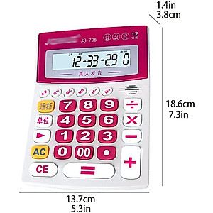 Desktop Calculator 12 Digit Large LCD Display Financial Dedicated Calculator Large Standard Function Calculator for Office/Home Calculators