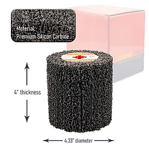 RENOTEC Black Cleaner Flap Wheels, Strip Drum, 110x100mm, 4 inch, for Pickling, Removing Rust, Paints, enamels, oxidations. for Burnishing Polishing Machine (40 GRIT)