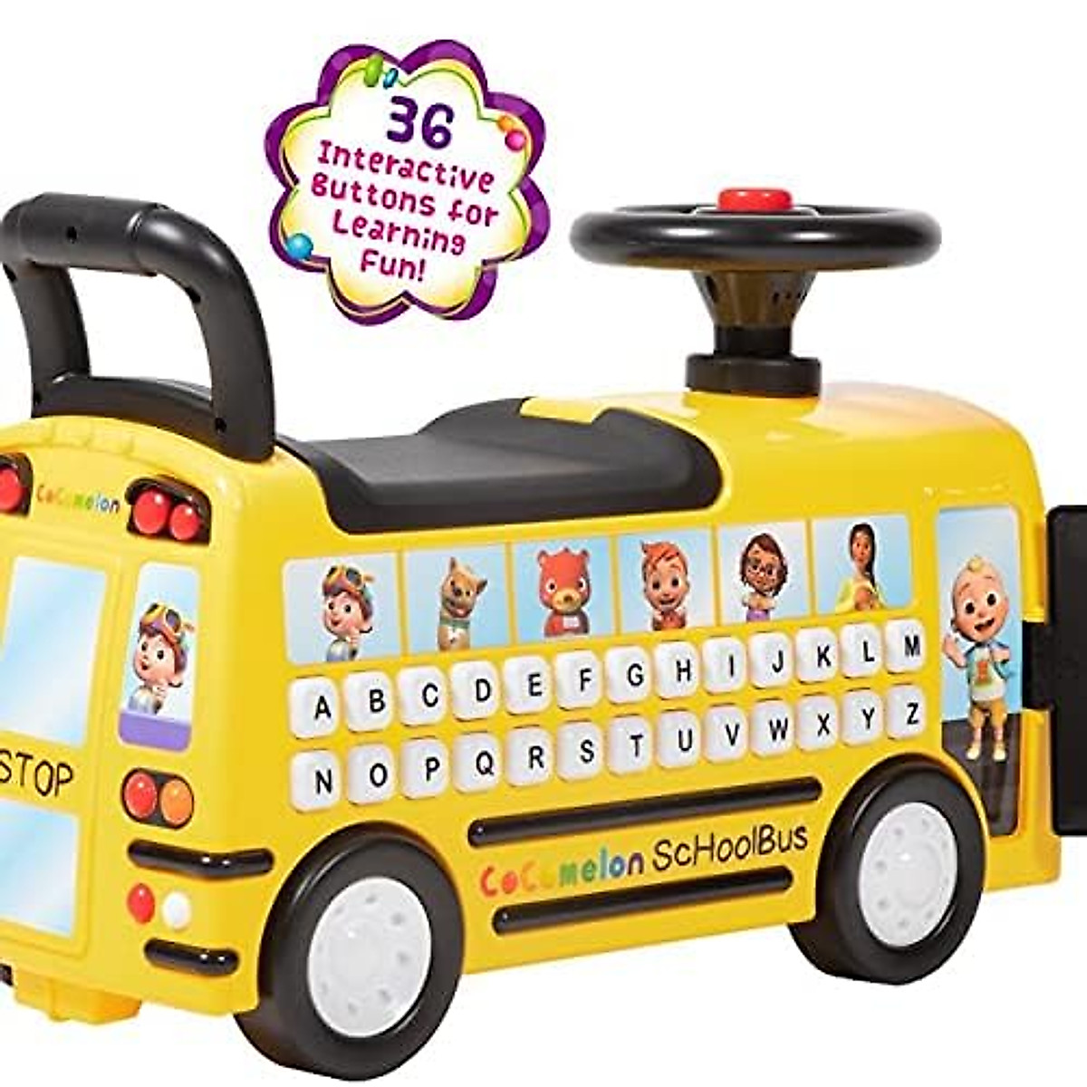 Spark Create Imagine Cocomelon Unisex Bus with Storage Space | 36 Interactive Buttons Alphabet, Numbers 1-9, 5 CoComelon Nursery Rhymes (18-36 Months)