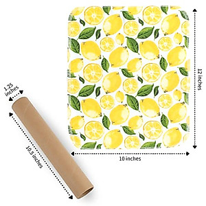 The Useless Brand Reusable Paper Towels Roll | Washable Cotton Flannel Towels w/Cardboard Roll | Fits on All Holders (Lemons, 12 Towels)