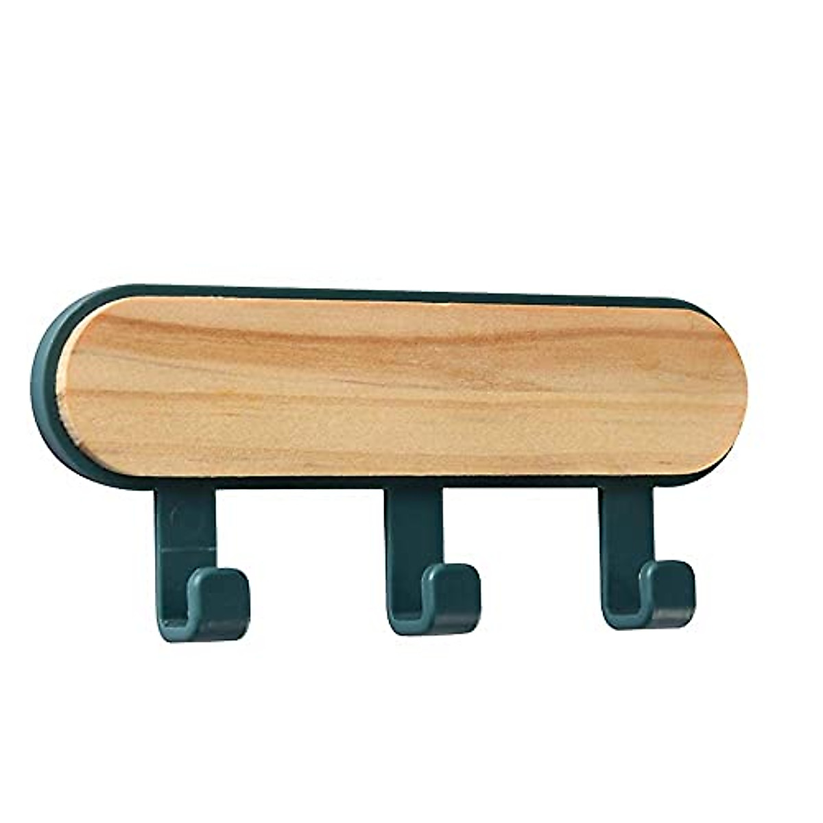 WEISHA Wall Hook 1PC Wall Mounted Self Adhesive Hook Decor Wall Wood Hooks Coat Bag Hanger Organizer Hook Home Kitchen Storage Rack(3 Hooks,Blue)