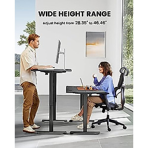 ErGear Height Adjustable Electric Standing Desk, 55 x 28 Inches Sit Stand up Desk, Memory Computer Home Office Desk (Black)