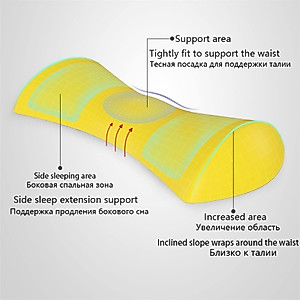 SUSOSU Lumbar Pillow Memory Foam Pillow Ladies Body Support Lumbar Pillow Orthopedic Side Sleeping Pillow Back Massage Pad Bedding Sleep