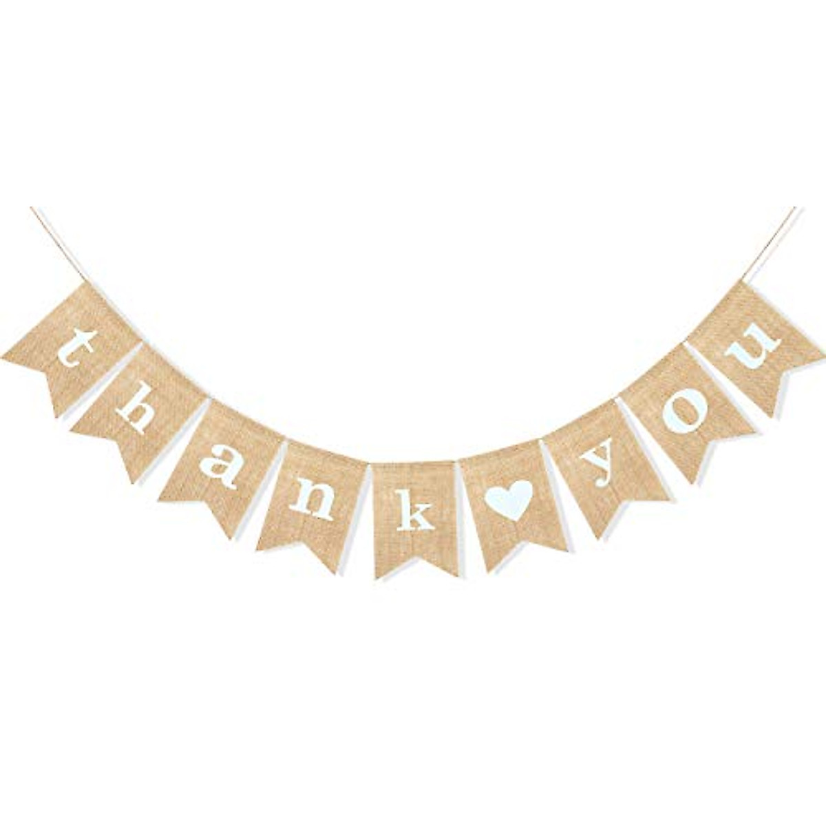 Uniwish Thank You Banner Burlap Sign for Wedding Pictures Rustic Baby Shower Hanging Bunting Garland Engagement Photo Props