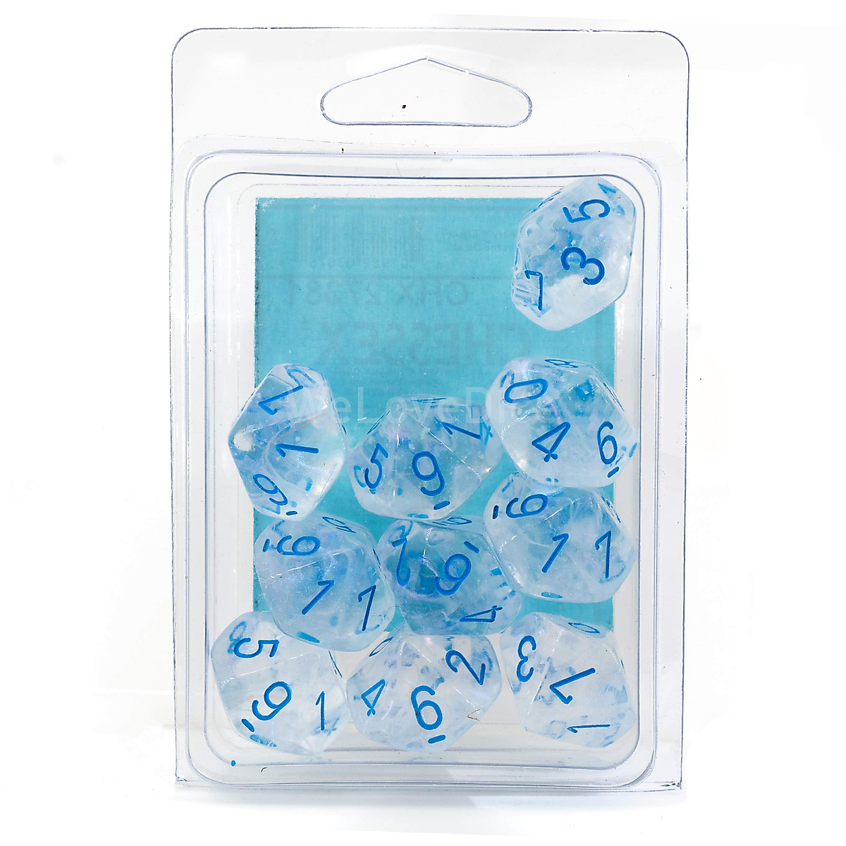 Chessex Borealis Icicle Luminary 10 x D10 Dice Set CHX27381, Medium