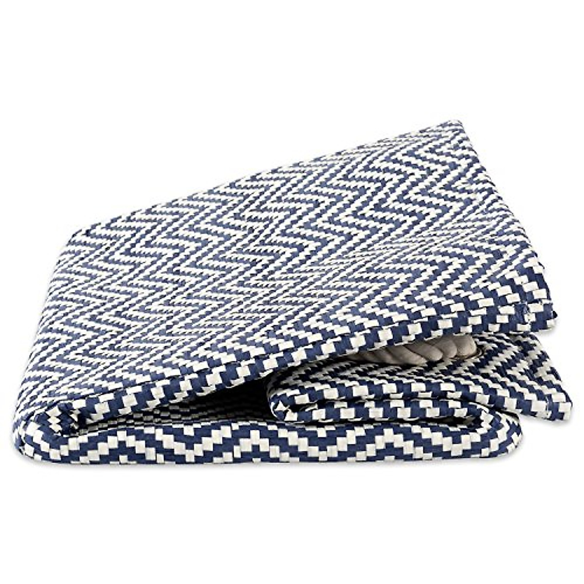 DII Chevron Woven Paper Storage Organizer Bin Laundry Hamper, Organize Clothing, Toys, Pet Supplies, Accessories, Kids & Baby Nursery Basket, Small Rectangle, Nautical Blue