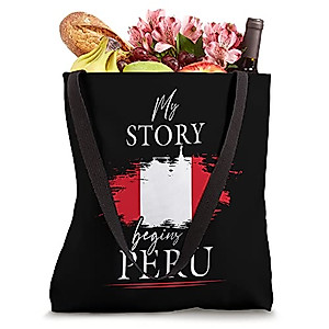 My story begins in Peru flag Peruvian football Cusco Tote Bag