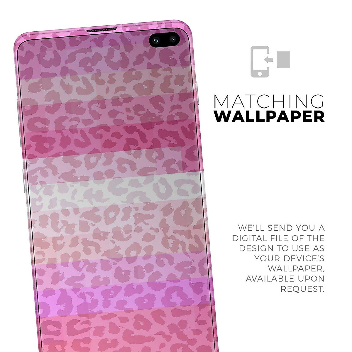 DesignSkinz Hot Pink Striped Cheetah Print Protective Vinyl Decal Wrap Skin Cover Compatible with The Samsung Galaxy S20 (Screen Trim & Back Glass Skin)