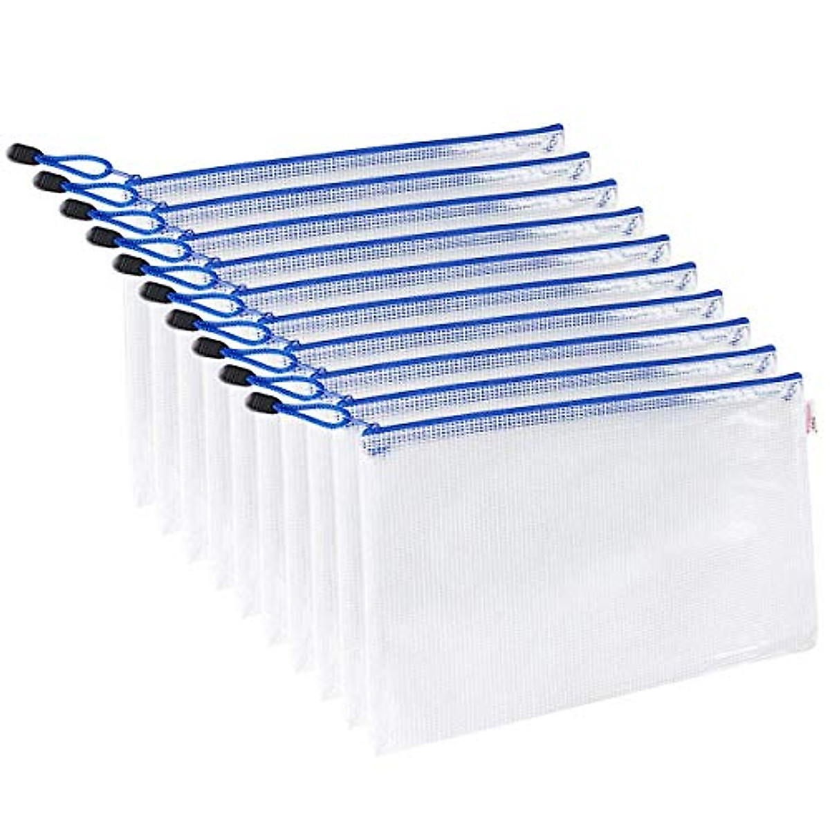 Heetly Zipper Envelope Pouch, Pack of 10, Water-resistant PVC Zippered File Bag Storage for Office Document, Business Receipts, Magazine, Toys, Cosmetics,Travel Accessories Organizer (B4 15.4''x11'')…