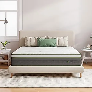 Novilla California King Size Mattress, 10 Inch Hybrid Mattress with Memory Foam & Individual Pocket Springs, Supportive & Pressure Relief,California King Mattresses in a Box,Medium Firm, vigour