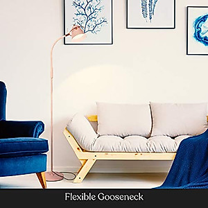 Brightech Zoey LED Floor Lamp - Flexible, Bright Standing Task Light for Puzzles, Crafting, Sewing and Reading - Perfect Dimmable Lighting for Kids Bedrooms, Desks, Nurseries, & Offices - Pastel Pink