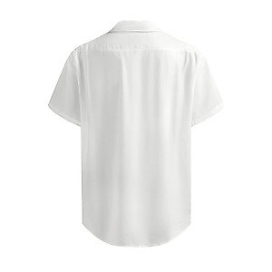 Hardaddy Men's Hawaiian Shirt Short Sleeves Coconut Printed Button Down Summer Beach Casual Shirts White XXL