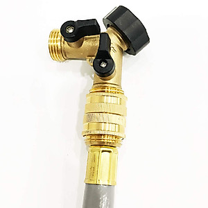 HQMPC Brass Garden Hose Connector Garden Hose Adapter Double Female Swivel Hose Connector 3/4 Inch GHT Brass Connector 4 Pieces