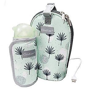 CitisKins Bottle Warmer For Baby Milk USB Portable Bottle Heating Bag Car Bottle Warmer Water Warming Bag On The Go Bottle Warmer At Home Or Travel (green)