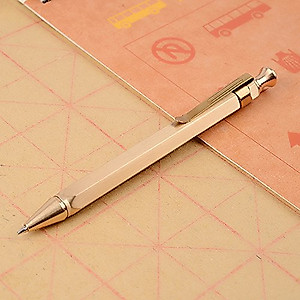 EKLOEN Six-Edge Solid Brass Pen, Sign Pen Ballpoint Pen with Clip