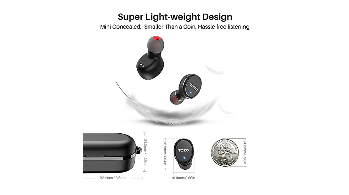 TOZO T10S 2022 Bluetooth Earbuds - Waterproof, Long Battery Life