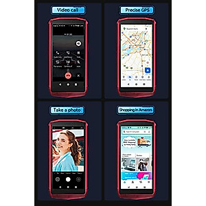 CUBOT Pocket 4.0 inch Mobile Phone, 4G Smartphone SIM Free Phones Unlocked, Android 11 Small Phone,16MP Camera,3000mAh,4GB+64GB/128GB Extension,Face ID/NFC/GPS (Black+Red)