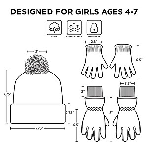 Disney Girls Winter Hat with Knit Mittens Set and Insulated Ski Ages 2-4 or Frozen Knit Gloves and Glove Set, Age 4-7