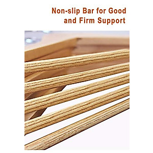 Qualsen Wooden Hangers 30 Pack,Pants Hangers Non Slip,Wood Coat Suit Clothes Hanger,Hangers Heavy Duty,Jacket, Shirt, Pants, Suit Hangers