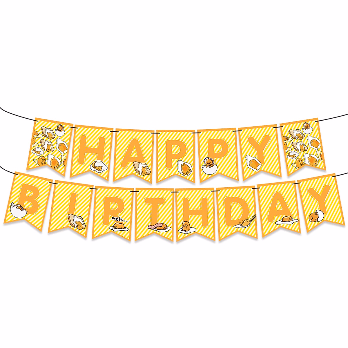32Pcs Gudetama Birthday Party Supplies Party Favors Set For Kids Gudetama Cake Topper Cupcake Toppers Banner Balloons For Gudetama Birthday Party Decorations