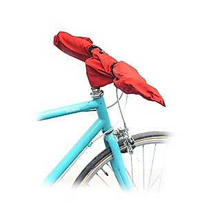 Vincita Water-Resistant Durable Handlebar Rain Cover Red Bike Cover for Mountain Bikes, Folding Bike, E-Bikes, Bikepacking Accessories (Red)