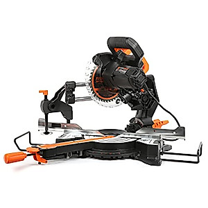 WEN MM0713 9.5-Amp 7.25-Inch Single Bevel Compact Sliding Compound Miter Saw with LED Cutline Guide, Black