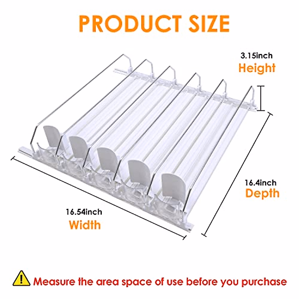 BUDO Drink Dispenser for Fridge, Self-Pushing Adjustable Width Beverage Water Beer Storage Holder for Kitchen Pantry, Holds up to 30 Cans (White, 16.4inch)