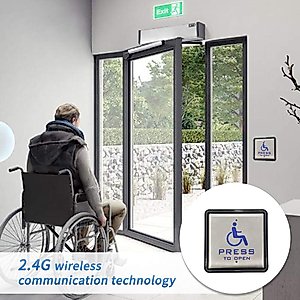 Olideauto Handicap Wireless Push Switch with 2pcs Square 4.5'' Push Panels and 1pcs 2.4G Frequency High Stability Receiver