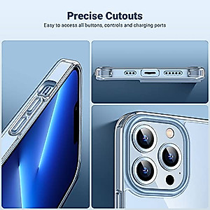 Imguardz Compatible with iPhone 13 Pro Clear Case with 2 Pack Tempered Glass Screen Protector, Hybrid Shockproof Protective Phone Case Slim Thin Cover for iPhone 13 Pro 6.1 inch 2021 (Clear)