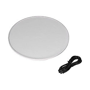 Motorized Rotating Display Stand,180° Electric Rotating Turntable, 3 Speed Adjustable Automatic Revolving Platform,20CM /Load 8KG,Rotating Display Stand for Photography Products Shows,(White)