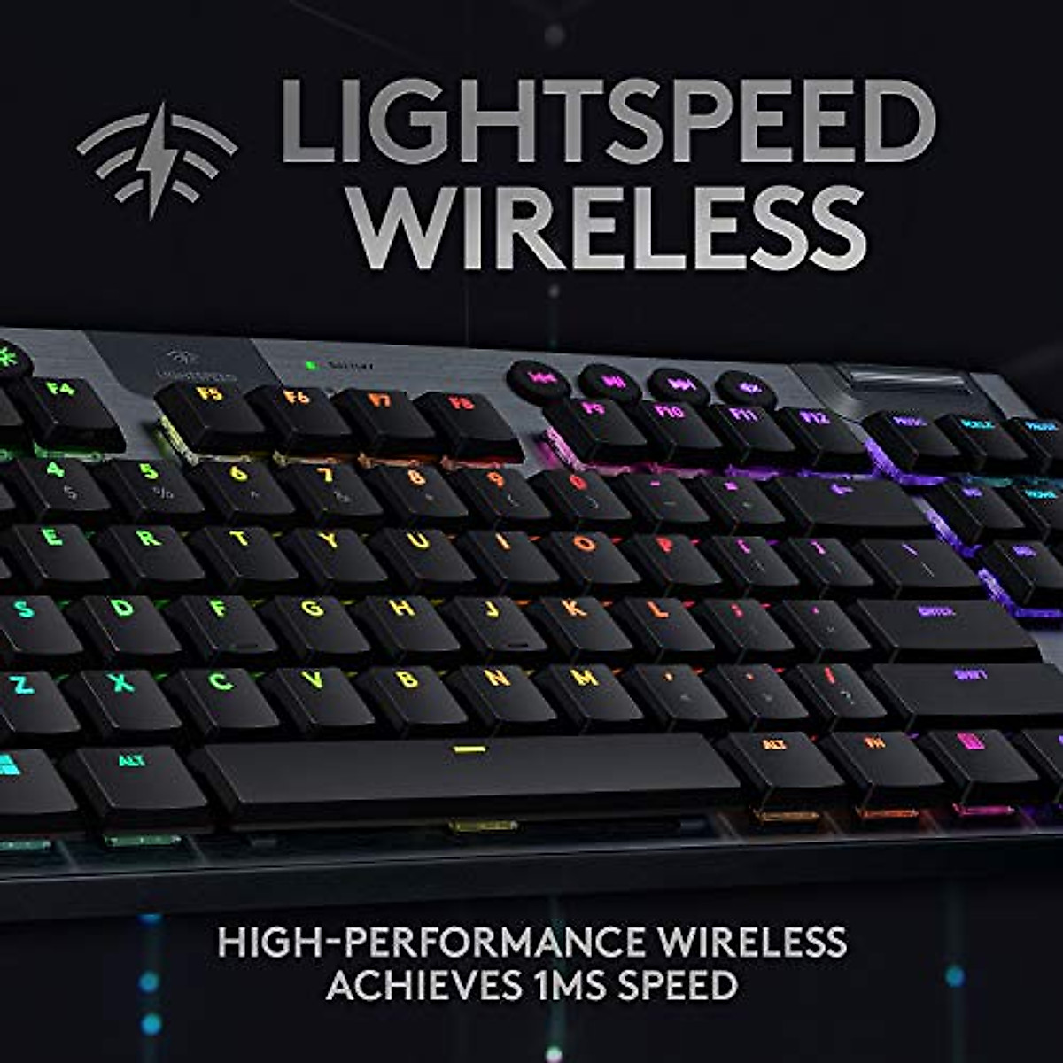 Logitech G915 TKL Tenkeyless Lightspeed RGB Mechanical Gaming Keyboard, Low Profile Switch Options, LIGHTSYNC RGB, Advanced Wireless and Bluetooth Support - Tactile (Renewed)