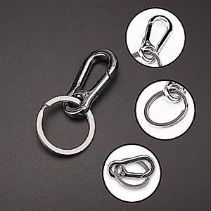 Sunmns Metal Keyring Keychain Key Ring Chain Hook Organizer, 2 Pack