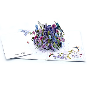 Floral Symphony: A Hummingbird Pop-Up Greeting Card, Birthday Card, Mothers Day Card, All Occasions