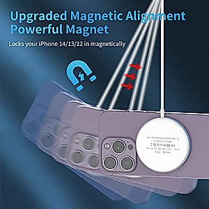 2 Pack Magnetic Wireless Charger 15W Fast Apple Mag-Safe Charger for iPhone 14/13/12 Series Magnet Wireless Charging Pad for AirPods 3/2/Pro Mag Safe Charger with 5ft Dual Charging Port Cable