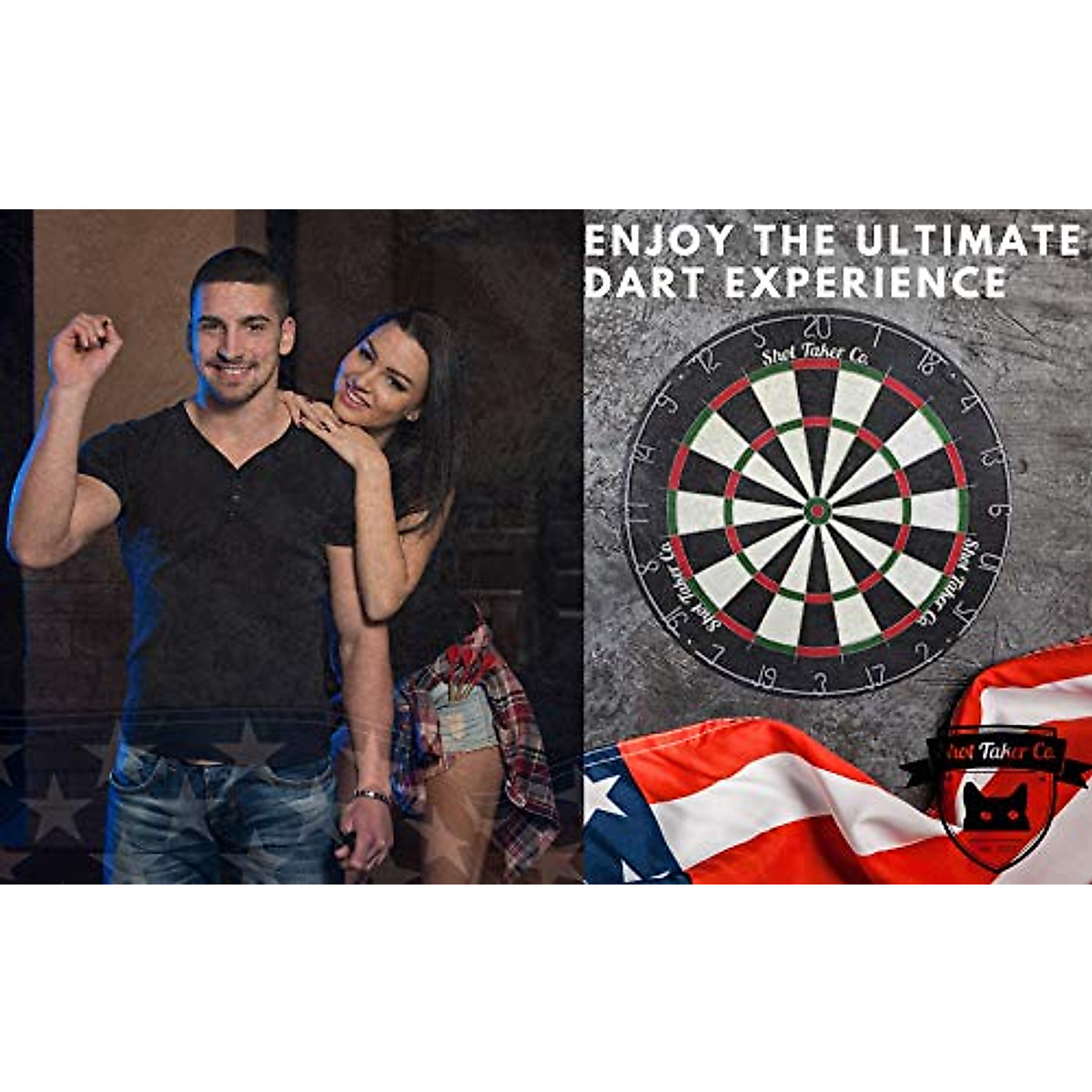 Steel Tip Darts Set - Professional Darts Steel Tip for Dartboard - Includes Brass Barrels + Plastic & Aluminum Shafts + Rubber O'Rings + Flights + Darts Sharpener + Wrench (22g- USA -STC10420)