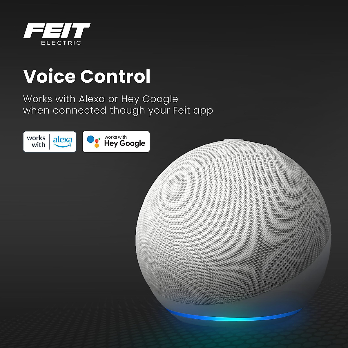 Feit Electric Smart LED Garage Light, RGBW 3 Panel, WiFi 2.4GHz, Screw-in LED Shop Light Bulb, Works with Alexa and Google Home Assistant, E26, 4000 Lumens, Garage Ceiling Light, ADJ4000/RGBW/LED/AG