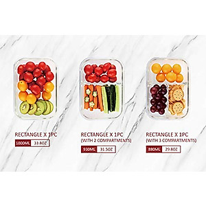 Prime Cook Glass Food Container/storage In Rectangle 3 Pieces Set