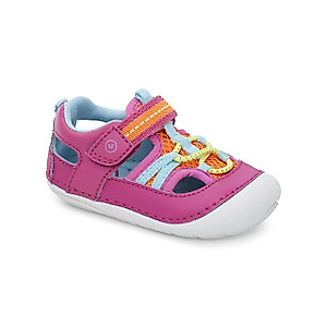 Stride Rite baby girls Soft Motion Tobias First Walker Shoe, Pink Multi, 5.5 Wide Toddler US