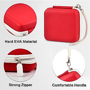 Kid Toy Camera Case for VTech Kidizoom Creator Cam Video Camera, Hard Travel Carrying Storage with Accessories Pocket - Red