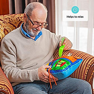 Dementia Pillow | Calming & Comforting Activities for Adults with Dementia | Fidget Pillow | Dementia Products for Elderly | Sensory Pillow | Helps with: Alzheimers, Dementia, Asperger’s & Autism