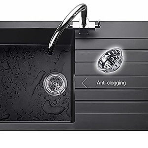 VARNAHOME Stainless Steel Kitchen Sink Basket Strainer Replacement for US Standard Drains (3-1/2 Inch), Stainless Steel Body W/Large Neoprene Seal 1 Pack