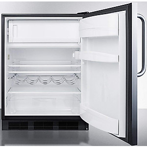 Summit Appliance CT663BKCSSADA ADA Compliant Built-in Undercounter Refrigerator-Freezer for Residential Use, Cycle Defrost w/Deluxe Interior, Stainless Steel Exterior, and Towel Bar Handle