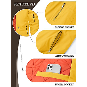 KEFITEVD Classic Quilted Jackets for Men Flight Bomber Jacket Winter Windproof Jacket Mens Midweight Quilted Bomber Jacket