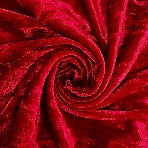 Samantha RED Polyester Stretch Crushed Velvet Fabric by The Yard for Bows, Topknot. Headwraps, Scrunchies, Clothes, Costumes, Crafts