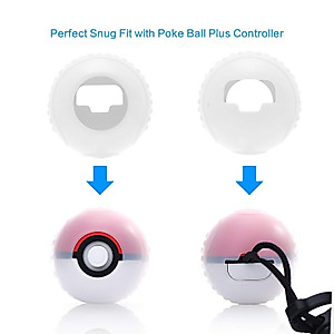 Silicone Grip Case for Poke Ball Plus Controller, Accessories Rubber Skin Protective Cover Case Compatible with Nintendo Switch Pokemon Lets Go Pikachu Lets Go Eevee Poke Ball Plus - Clear