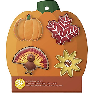 Metal Cookie Cutter Set 4/Pkg-Pumpkin, Leaf, Sunflower, Turkey