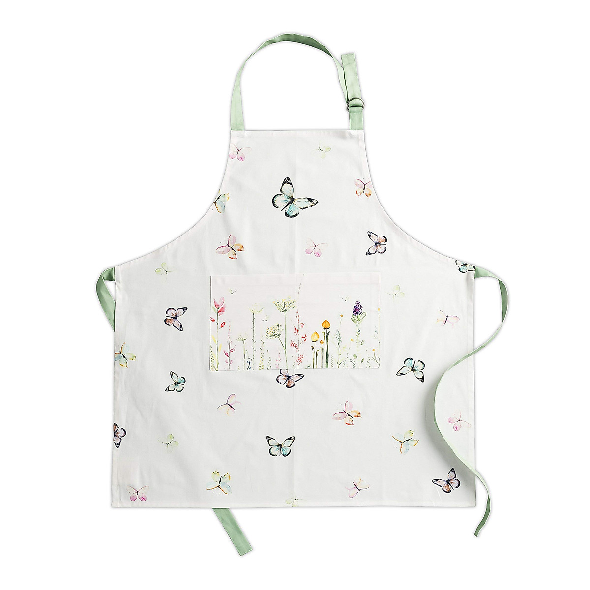 Maison d' Hermine Botanical Fresh Bundle Set 100% Cotton Apron (27.50" by 31.50") Set of 3 Kitchen Towels (20" by 27.5") and Oven Mitt (7.5" by 13")/Pot Holder (8" by 8")