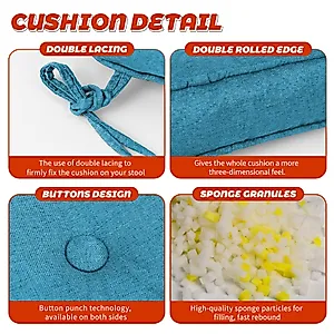 mudilun Indoor Tufted Bench Cushions Soft Thicken Durable Patio Cushion for Outdoor Furniture Double Piping with Lacing Window Seat Pads (36x14x4, Blue)