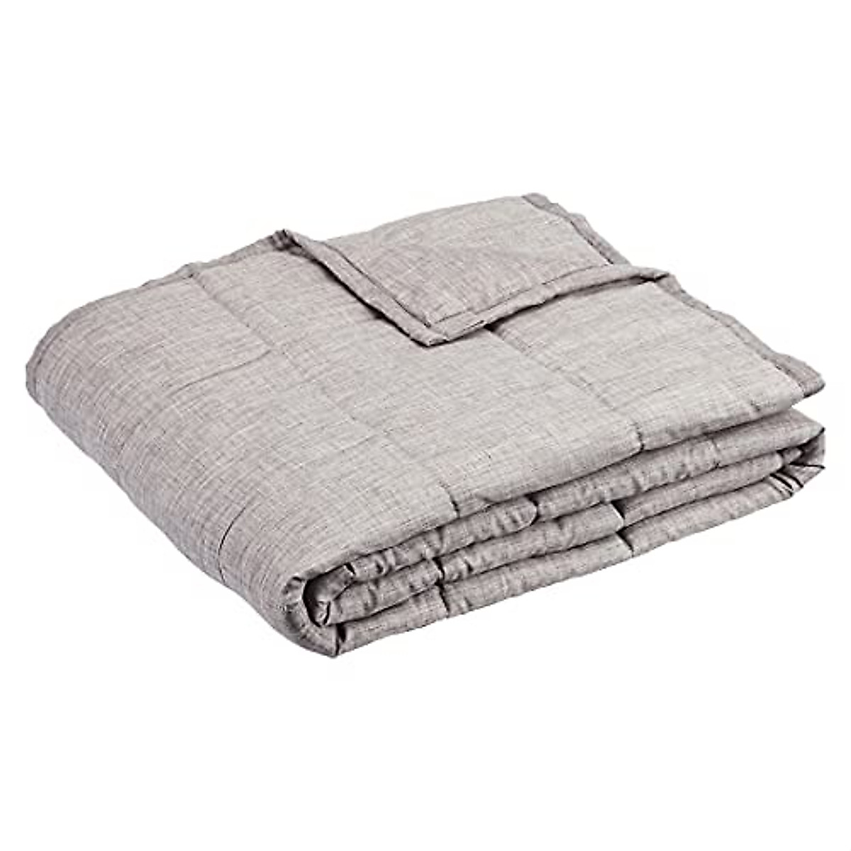 Amazon Basics Weighted Blanket with Minky Duvet Cover - 12 Pound, 48 x 72-Inch, Dark Grey/Grey